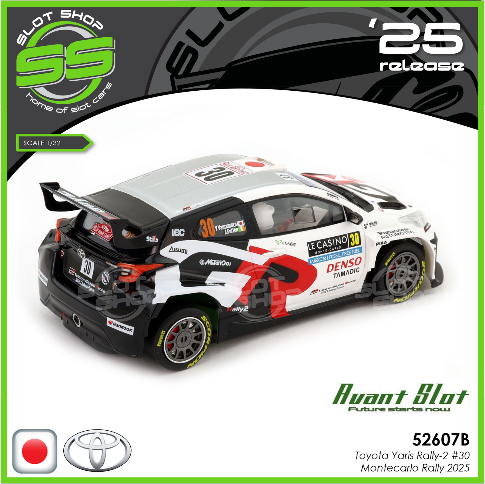 Avant Slot 52607B Toyota Yaris WRC Rally-2 #30 - Monecarlo Rally 2025