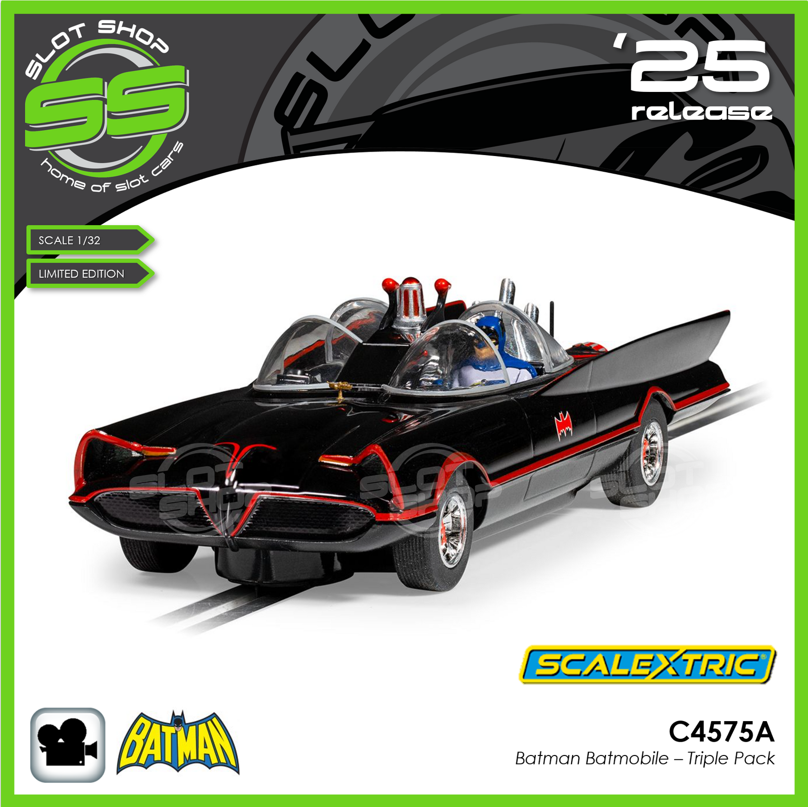 Scalextric C4575A Batman Batmobile - Triple Pack